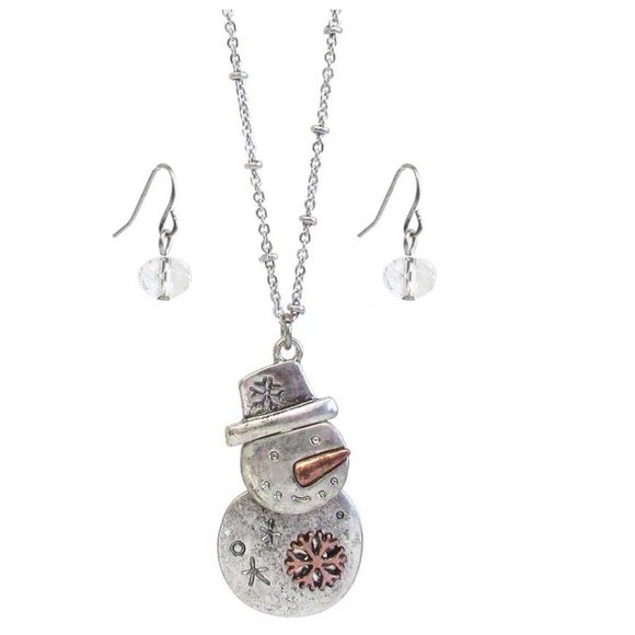 Independant | Jewelry | Winter Theme Snowman Pendant Necklace Set ...